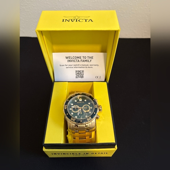 Invicta | Accessories | Nwt Invicta Mens Pro Driver Chronograph Gold ...